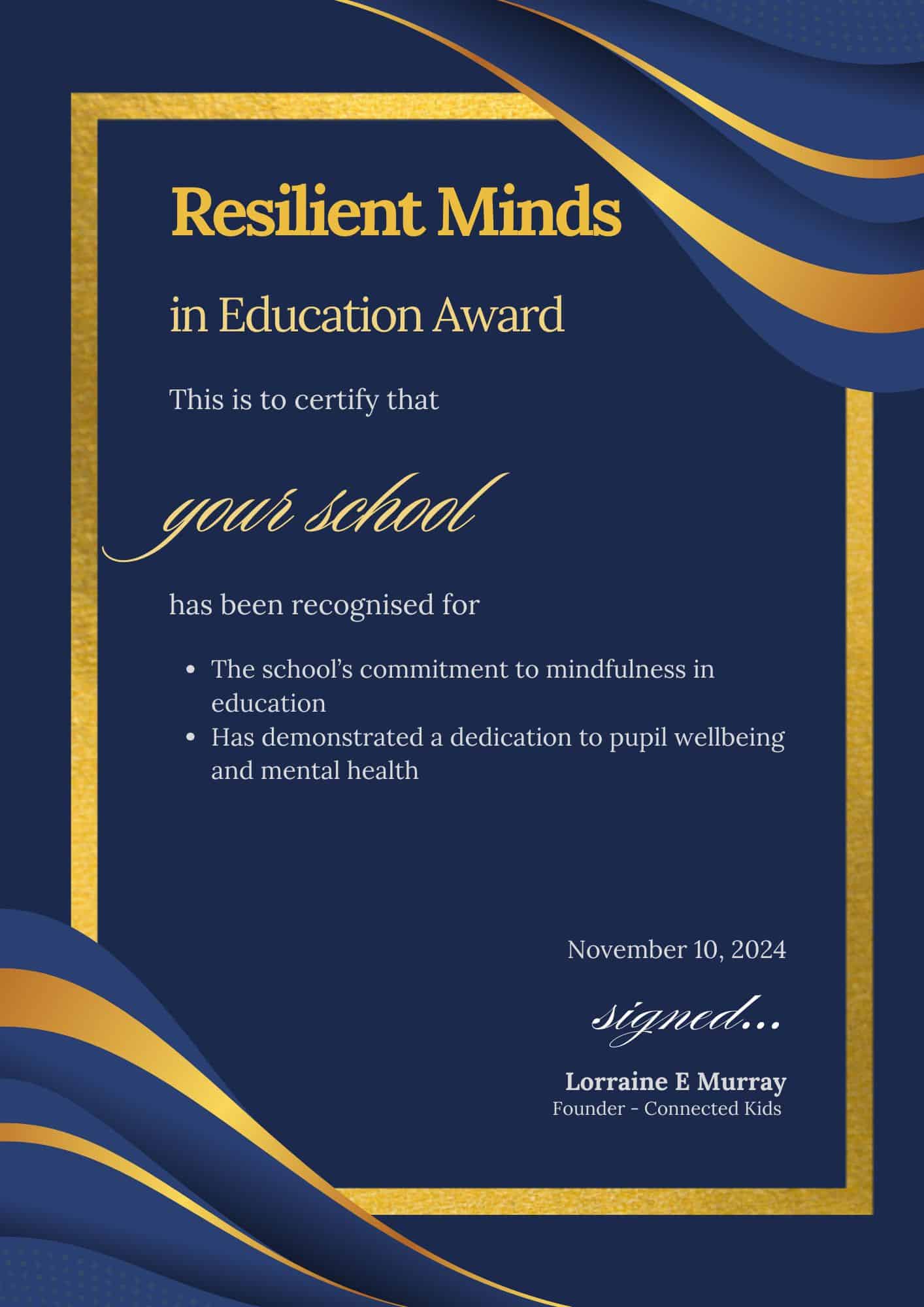 Resilient Minds in Education Award - Teaching Children Meditation